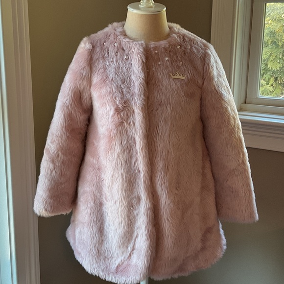 Disney | Jackets & Coats | Disney Princess Soft Pink Faux Fur Girls ...